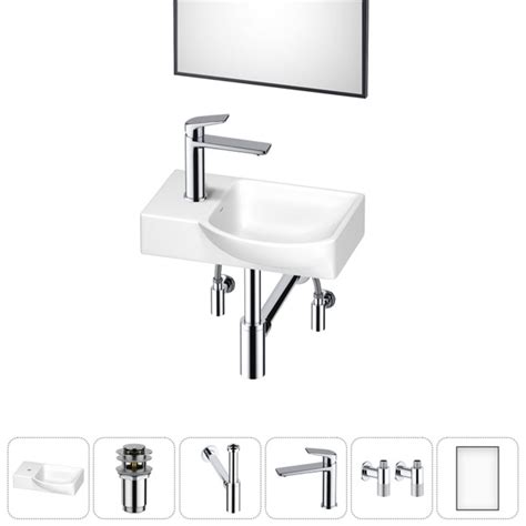 Маленькая раковина в туалет Wellsee WC Area 202011889 в наборе 6 в 1 ...