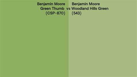 Benjamin Moore Green Thumb Vs Woodland Hills Green Side By Side Comparison