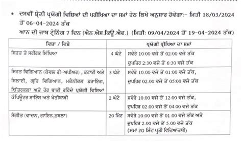 Pseb Class 10th Date Sheet 2025 Check Pseb 10th Date Sheet Here