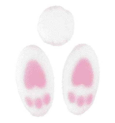 24pk Bunny Tails And Toes Set 34 1 12 Edible Sugar Decoration