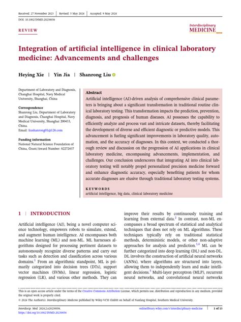Integration Of Artificial Intelligence In Clinical Pdf Machine