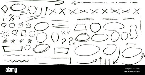 Black Underline Pencil Hand Drawn Various Ellipses Punctuation Marks