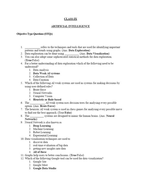 Ai Project Cycle Objective Type Q Pdf Artificial Intelligence