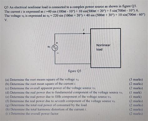 solved q3 an electrical nonlinear load is connected to a