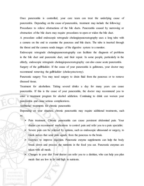 Pancreatitis Docx Digestive Disorders Diseases And Conditions