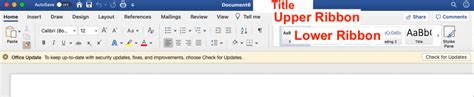 2022 Microsoft Word Menu Bars