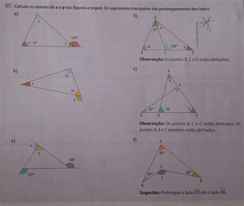 Solved 27 Calcule Os Valores De X E Y Nas Figuras A Seguir Os