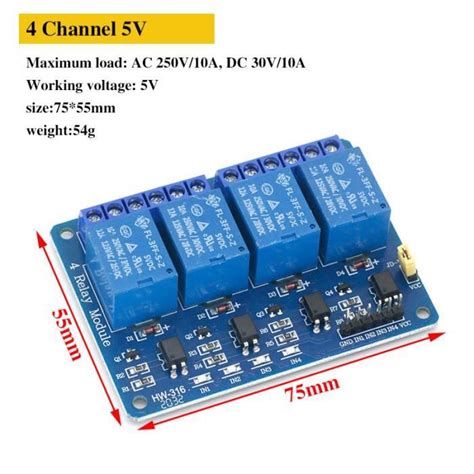 4 Canaux 5v Module De Relais Avec Sortie De Relais Optocoupleur Pour
