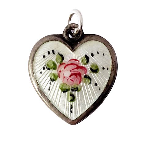 Vintage Walter Lampl Heart Charm Sterling Silver Enamel Charmarama