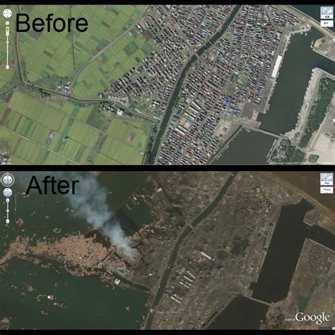 Pinggis 的旅行生活、攝影寫真 【衛星空攝】日本地震海嘯前後 Japan Earthquake Tsunami