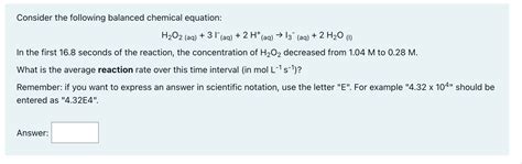 Solved Consider the following balanced chemical equation: | Chegg.com