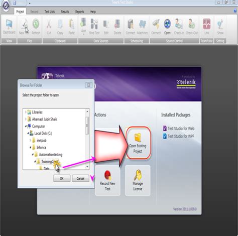How To Create A New Project In Test Studio And How To Open Existing