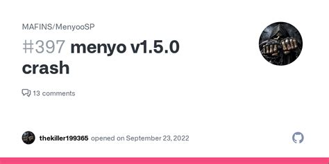 Menyo V150 Crash · Issue 397 · Mafinsmenyoosp · Github
