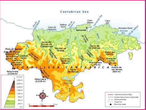Mapa Vectorial Cantabria Fisico Illustrator Eps Bc Ma
