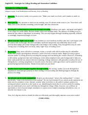 Strategies For College Reading Annotation Guidelines And Sample Double