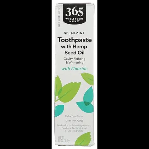 Toothpaste With Hemp Seed Oil Spearmint Cavity Fighting And Whitening