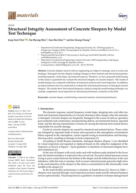 PDF Structural Integrity Assessment Of Concrete Sleepers By Modal