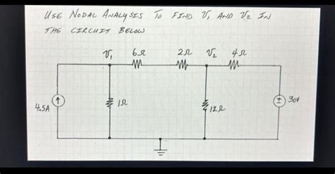 solved use nodal analysis to find vi and v v2 in tae