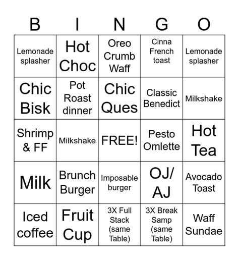 Server Bingo Card