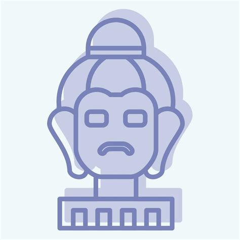 Icon Artifact Related To Prehistoric Symbol Two Tone Style Simple