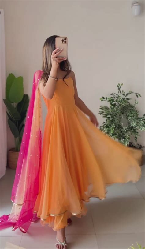 Peach Anarkali Indian Dresses Traditional Indian Fashion Dresses