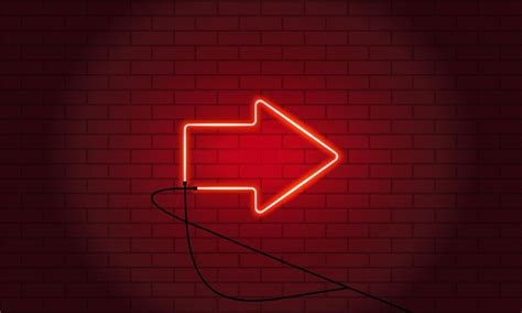 Premium Vector Neon Sign Arrow On Brick Wall Background Vintage