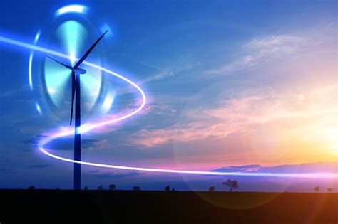 그린 에너지 전력 생산은 미래입니다 풍차와 녹색 에너지를 생산하는 기류의 그래픽 다이어그램 풍력에 대한 스톡 사진 및 기타 이미지 Istock