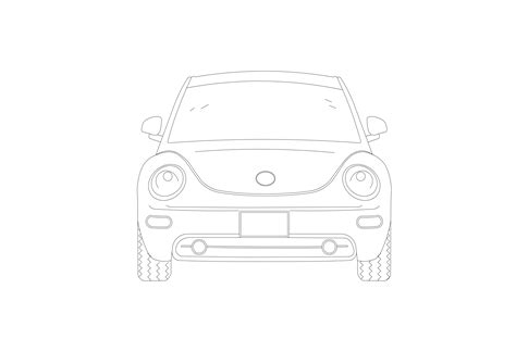 Classic Beetle Car Front Elevation Cad Block Free Dwg