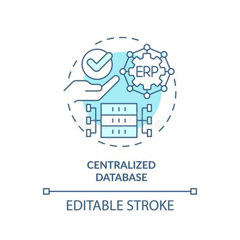 2d Customizable Centralized Database Blue Icon Concept Stock Vector