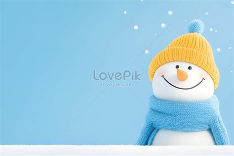 스카프와 모자를 쓴 눈사람 일러스트 무료 다운로드 Lovepik