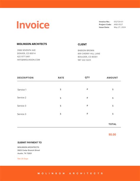 Invoice Service 21 Customizable Invoice Template Shutterstock