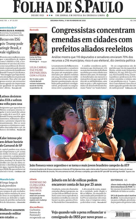 Capa Folha De Spaulo Segunda22 De Agosto De 2022