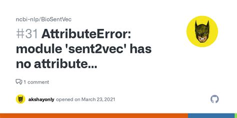 AttributeError Module Sent2vec Has No Attribute Sent2vecModel