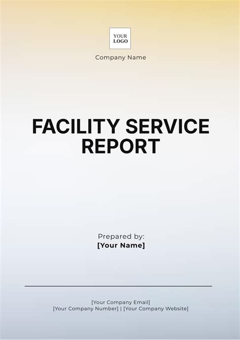 Free Facility Service Report Template To Edit Online