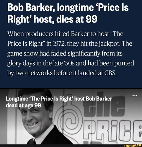 Bob Barker Longtime Price Is Right Host Dies At 99 When Producers
