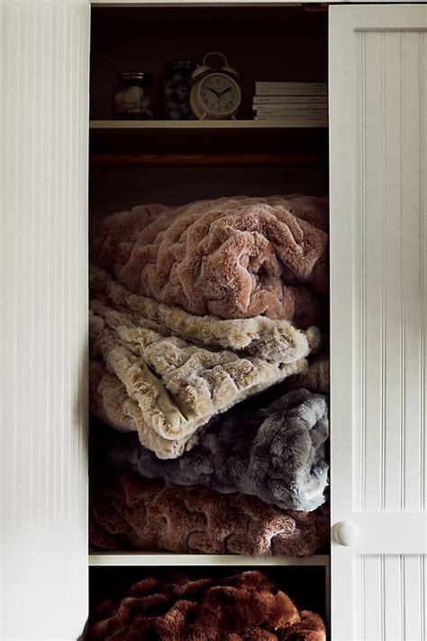 Anthropologie Luxe Faux Fur Throw Blanket