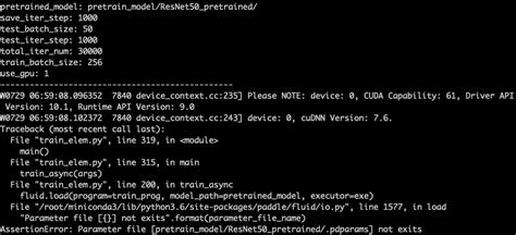 AssertionError Parameter File Pretrain Model ResNet50 Pretrained