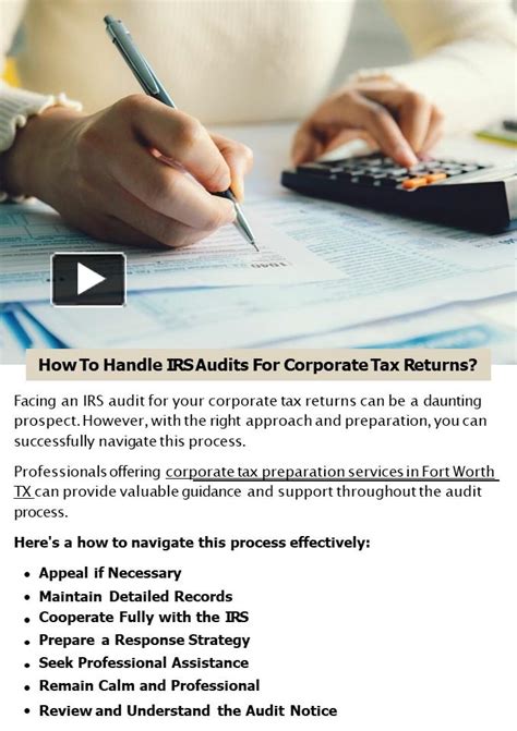 Ppt How To Handle Irs Audits For Corporate Tax Returns Powerpoint