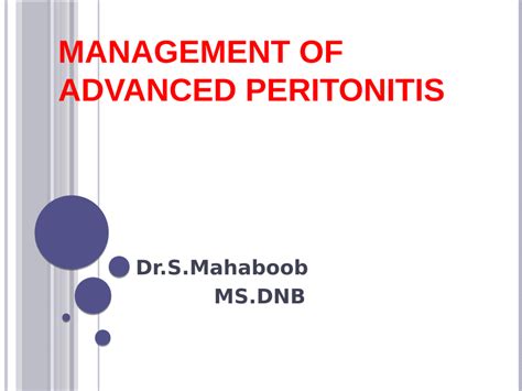 Pdf Management Of Advanced Peritonitis Ppt