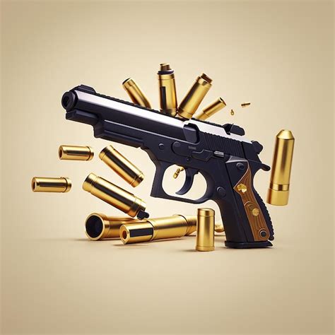 Pistolet Avec Balles Illustration Vectorielle Icône Darme De Tir à La