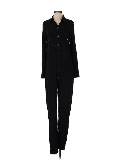 Tysa 100 Rayon Solid Black Jumpsuit Size Sm 1 63 Off Thredup