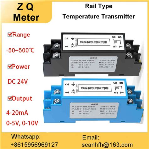 Rail Type Temperature Transmitter Module 0 10v Thermal Resistance Pt100 Isolation Transmitter