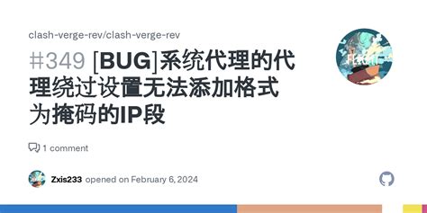 Bug 系统代理的代理绕过设置无法添加格式为掩码的ip段 · Issue 349 · Clash Verge Revclash