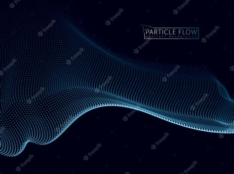 premium vector 3d particles mesh array wave sound flowing blurred
