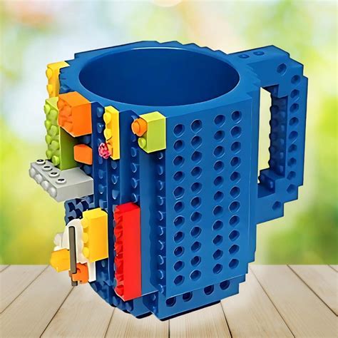 Build On Brick Coffee Mug Funny Diy Novelty Cup With Building Blocks Compatible With Lego