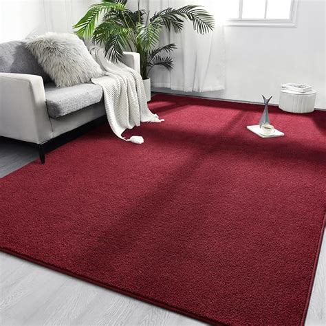 Flydoit Area Rugs For Bedroom Living Room 7x10 Rose Red