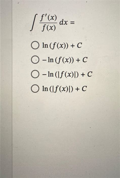solved ∫﻿﻿f x f x dx ln f x c ln f x c ln f x cln