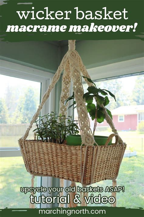 Free Macrame Hanging Storage Basket Pattern Diy Makeover Marching