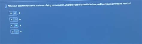 Solved Athough It Does Not Indicate The Most Severe Syslog
