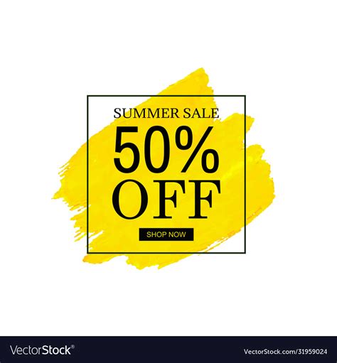 Sale Banner Yellow Blob Isolated White Background Vector Image